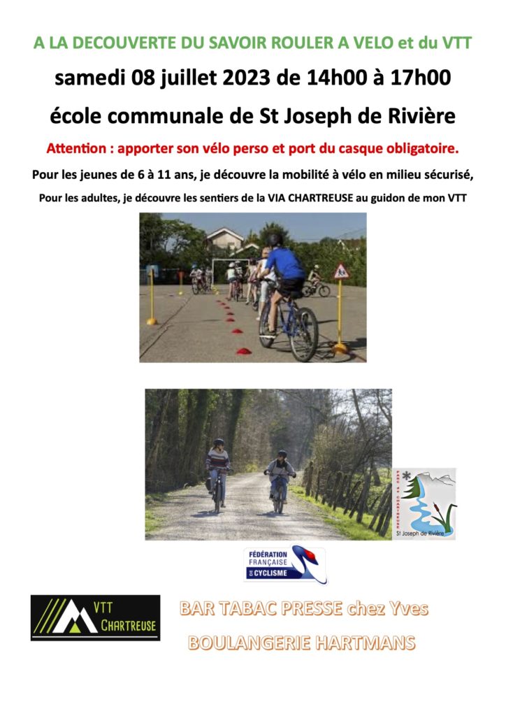 A LA DÉCOUVERTE DU SAVOIR ROULER A VÉLO et du VTT | Entremont-le-Vieux